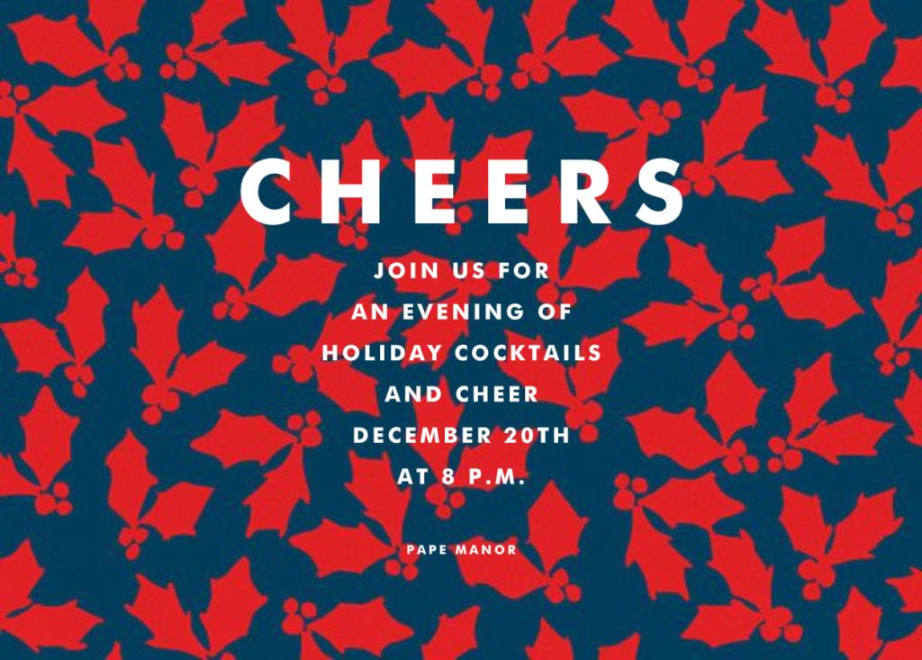 Holly Cheers | Send online instantly | RSVP tracking