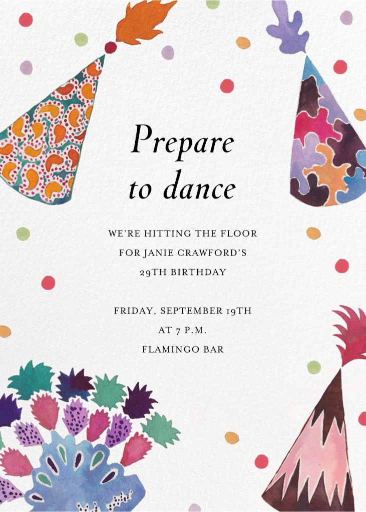 Fanciful Hats Invitation