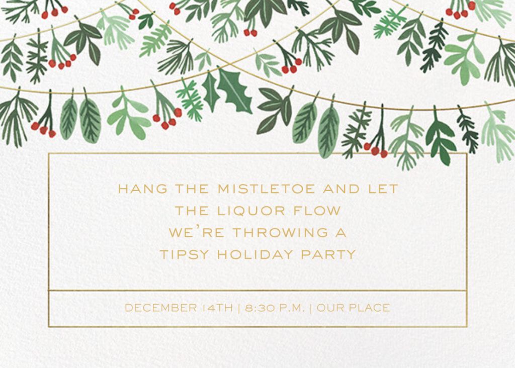 Strung Mistletoe - Holiday Party Invitation | Send online instantly ...