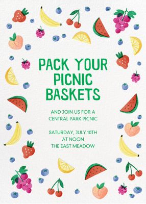 Picnic Invitations | Send online instantly | RSVP tracking