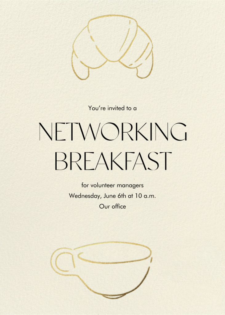Petit Dejeuner - Networking Event Invitation | Send online instantly | RSVP tracking