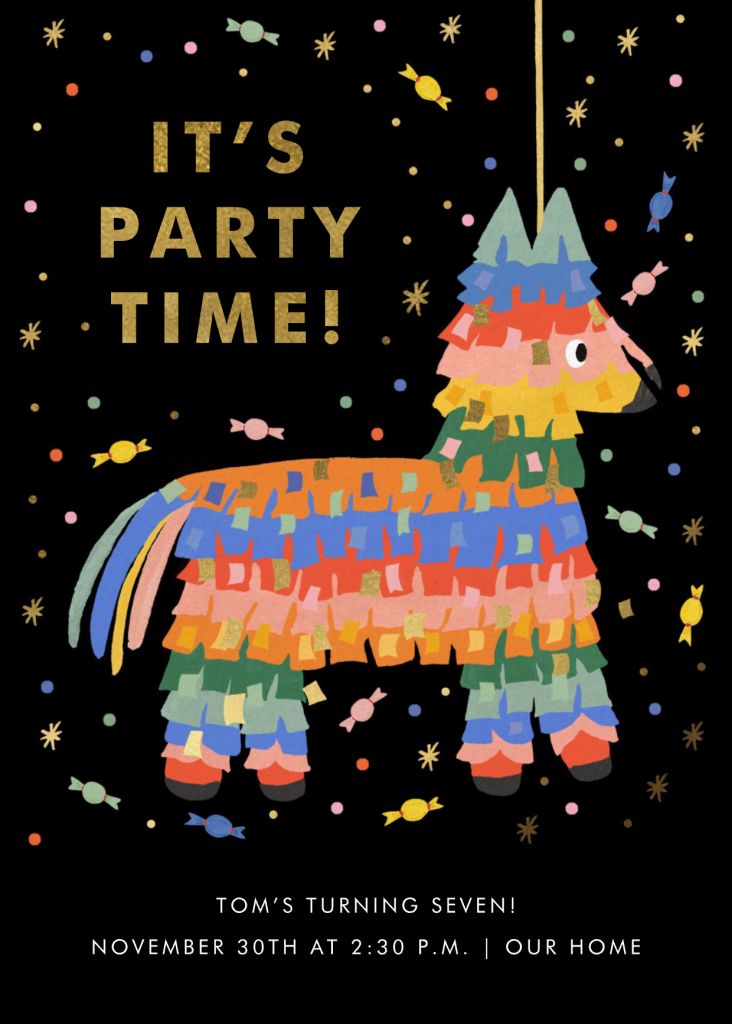 Party Piñata - Birthday Invitation | Send online instantly | RSVP tracking