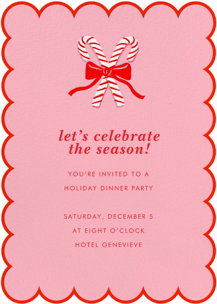 Candy Cane Cheer - Holiday Party Invitation | Send online instantly ...