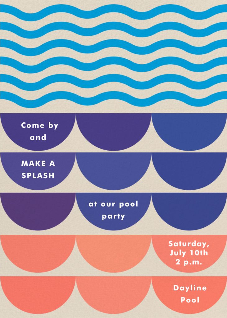 New Waves - Pool Party Invitation | Send online instantly | RSVP tracking