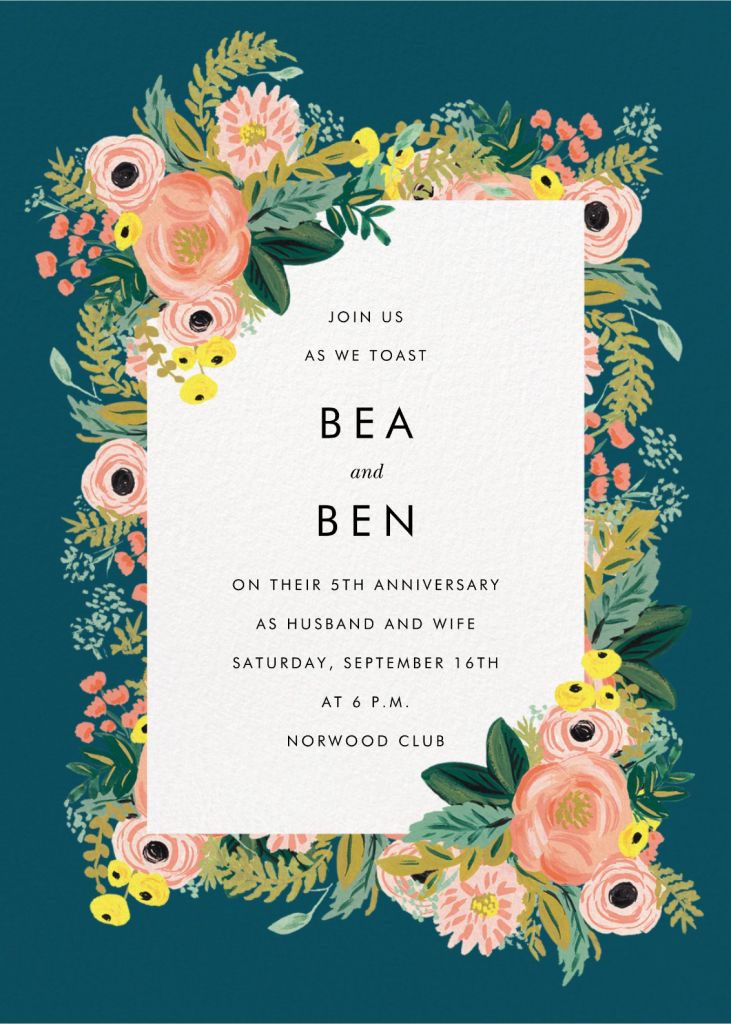 Spring Garden - Anniversary Invitation | Send online instantly | RSVP ...