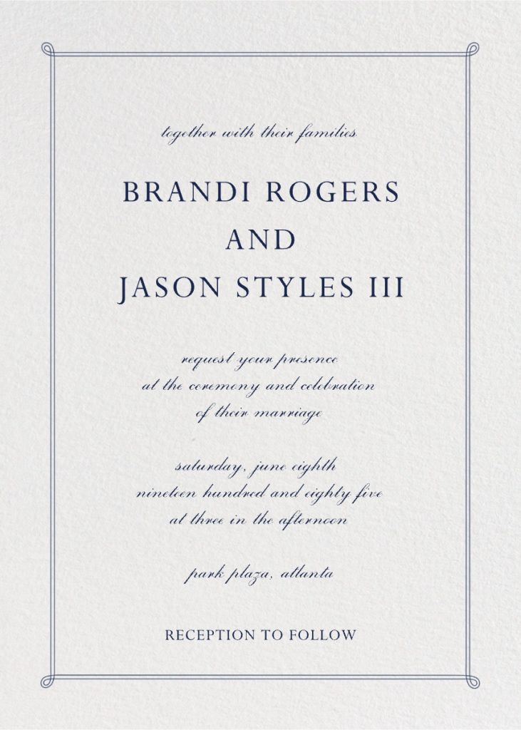 Double Loop Frame I - Wedding Invitation | Send online instantly | RSVP ...