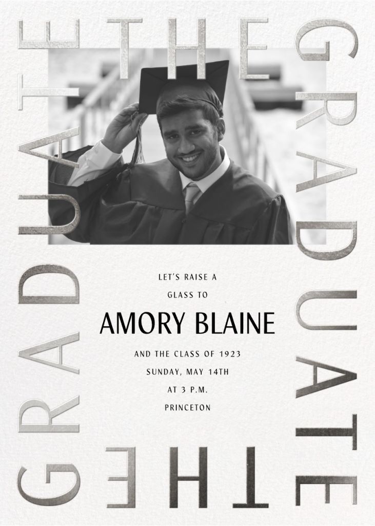 The Graduate Photo - Invitation | Send online instantly | RSVP tracking