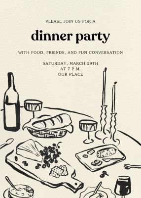 Dinner Party Invitations | Send online instantly | RSVP tracking