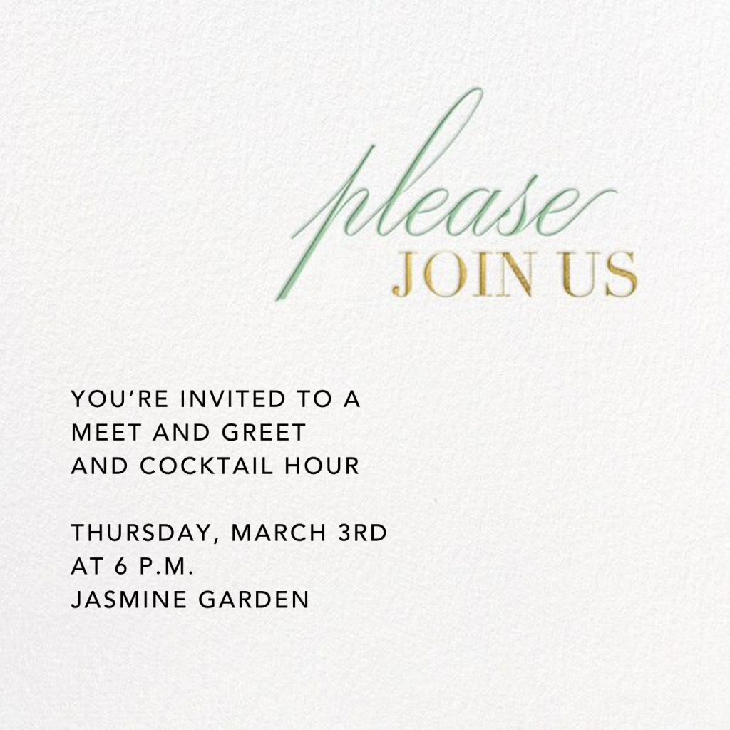Please Join Us Invitation