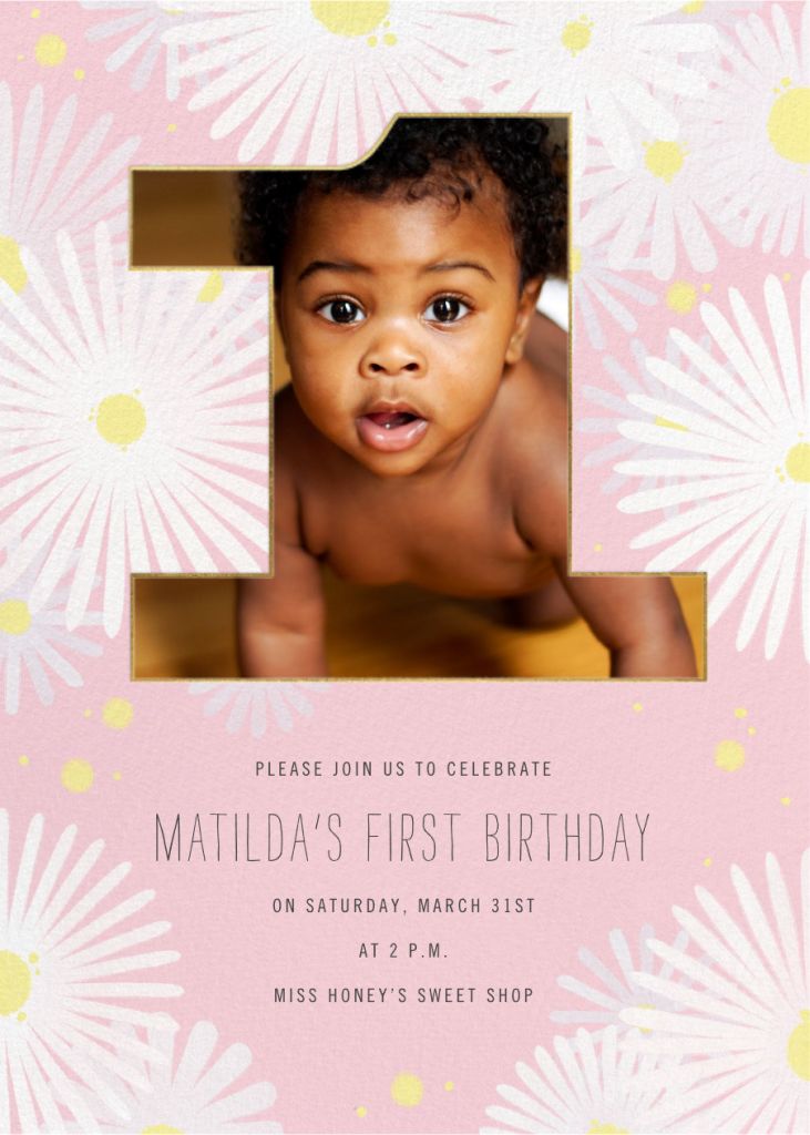 One Crazy Daisy - First Birthday Invitation | Send online instantly ...