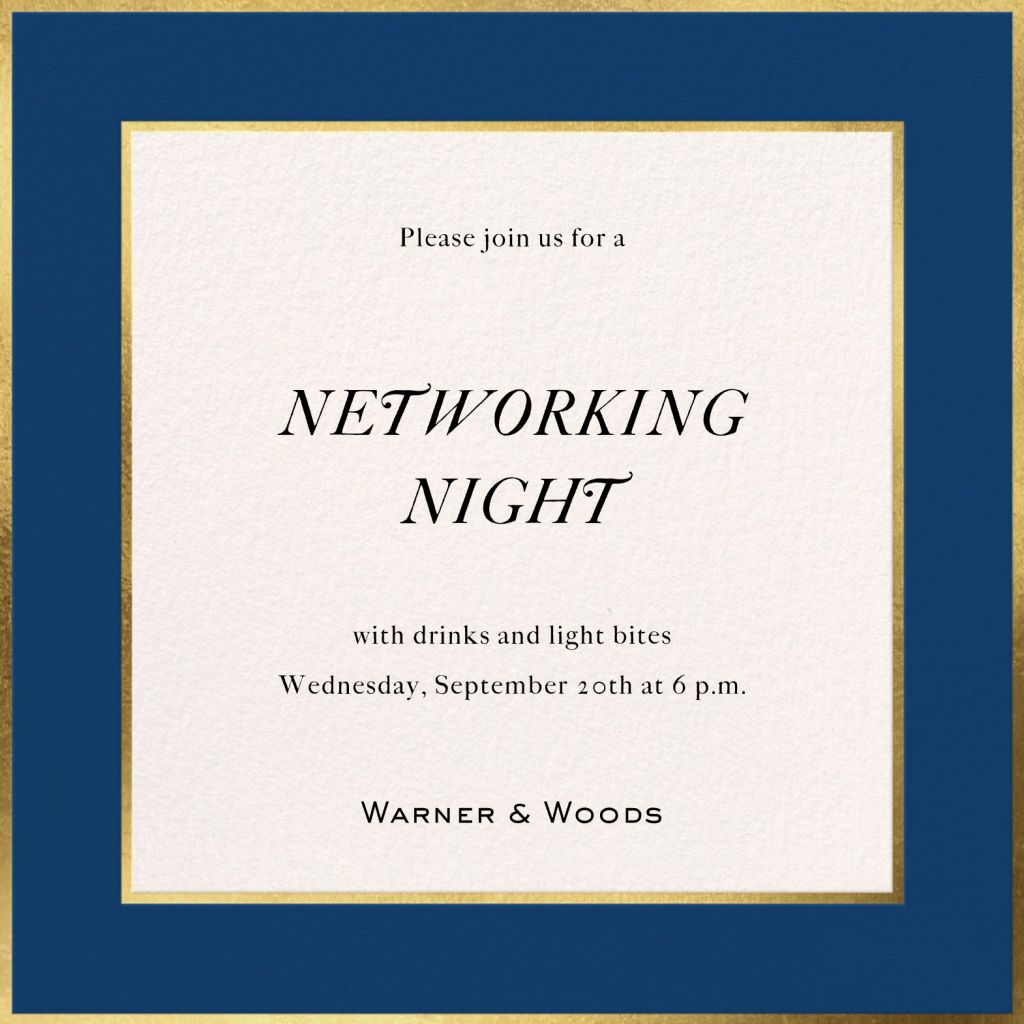 Golden Edge - Networking Event Invitation | Send online instantly ...