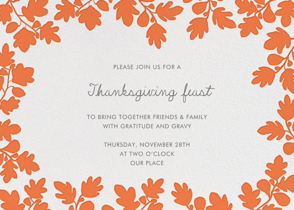 Fig Leaf Border | Send online instantly | RSVP tracking