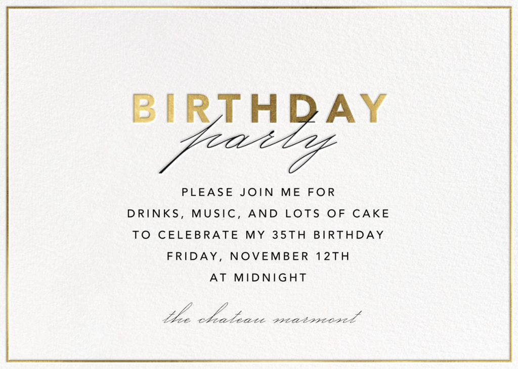 Shining Gold - Birthday - Birthday Invitation | Send online instantly ...