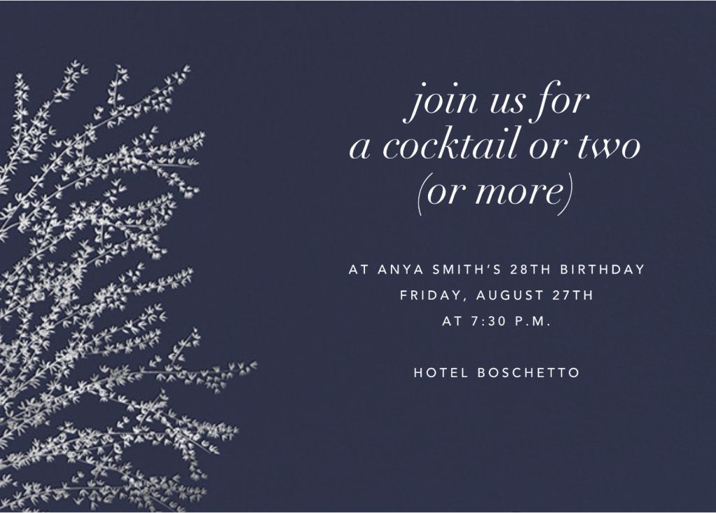 Forsythia Branch (Horizontal) - Birthday Invitation | Send online ...