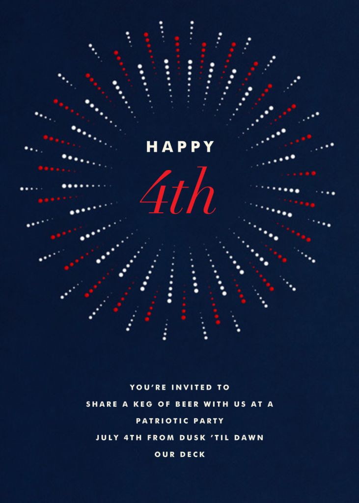 Burst Forth - 4th of July Invitation | Send online instantly | RSVP ...