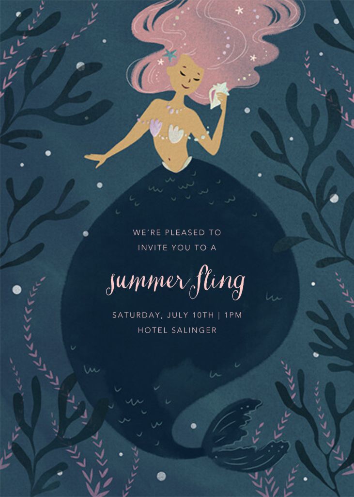 Mermaid Hideaway - Beach Party Invitation | Send online instantly ...