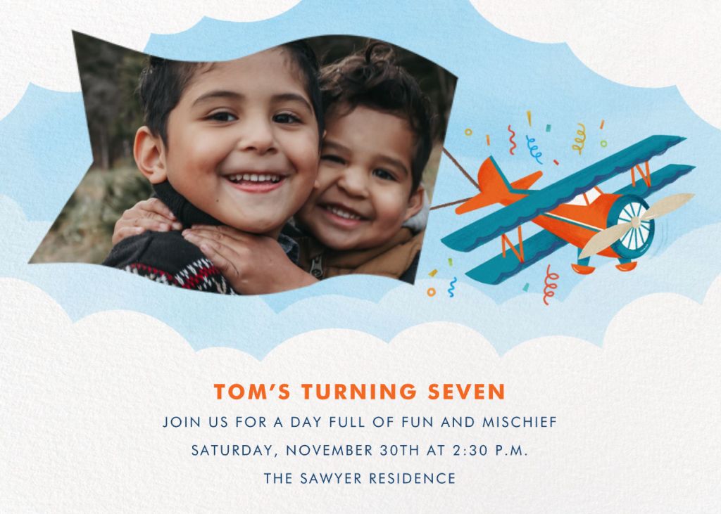 One Banner Birthday Invitation