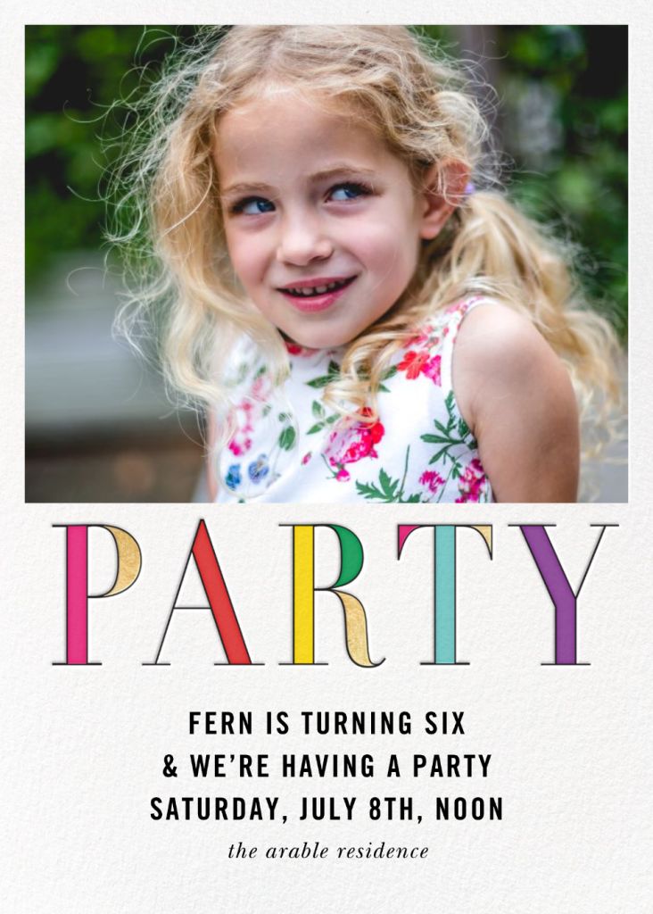 Rainbow Party (Photo) - Invitation | Send online instantly | RSVP tracking