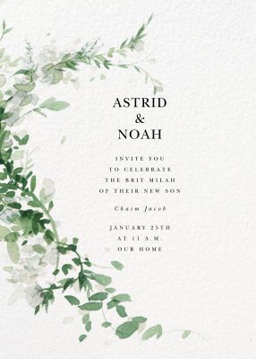 Customize Bris and Baby Naming Ceremony Invitations