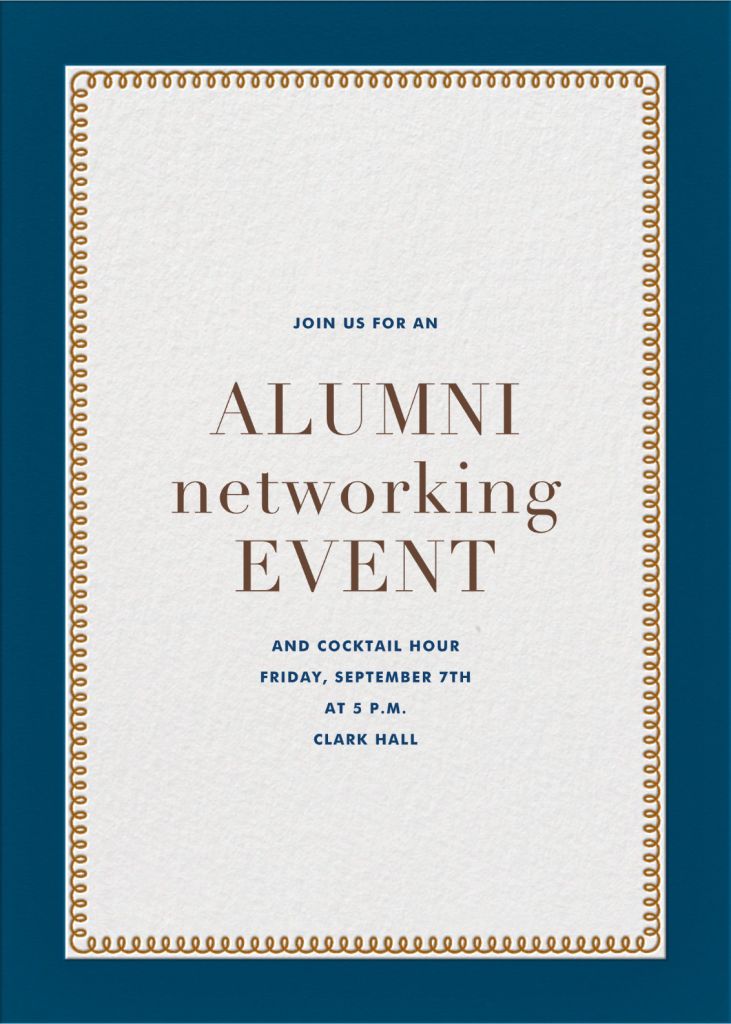 Bold Line (Tall) - Alumni Event Invitation | Send online instantly ...