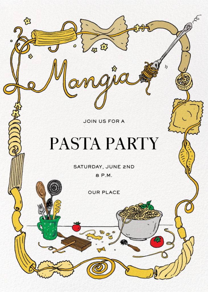 Pasta Party Invitation Wording
