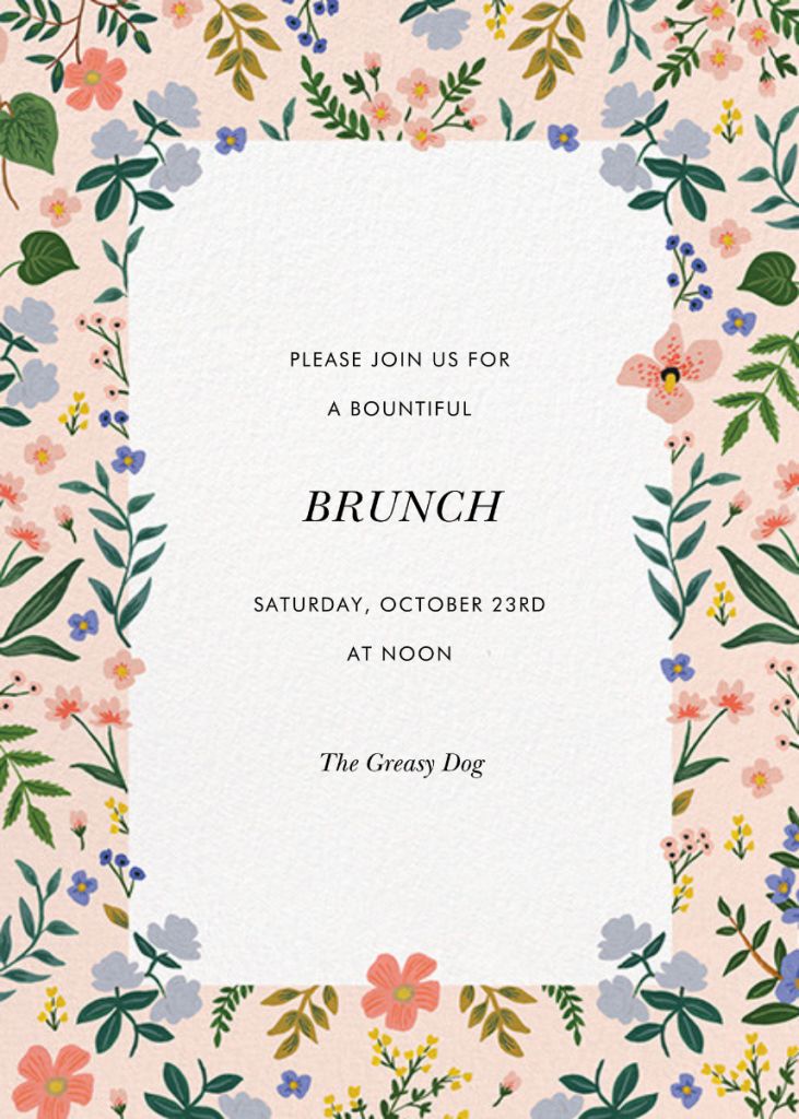 Wildwood Border - Brunch Invitation | Send online instantly | RSVP tracking