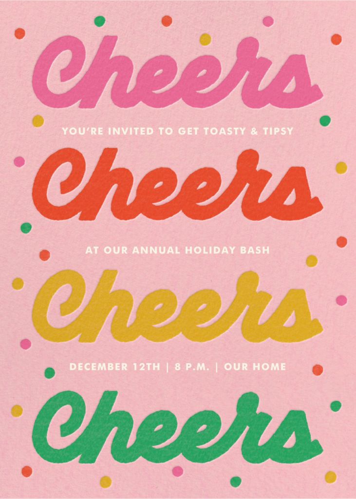 Four Cheers - Holiday Party Invitation | Send online instantly | RSVP ...