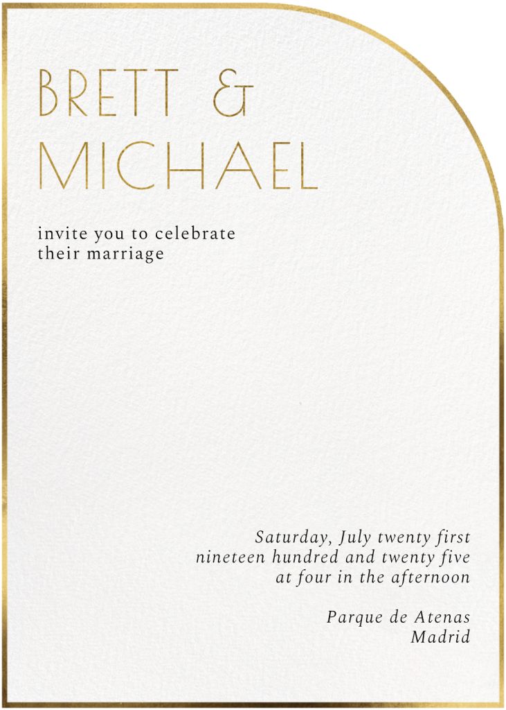 Classic Curve - Wedding Invitation | Send online instantly | RSVP tracking