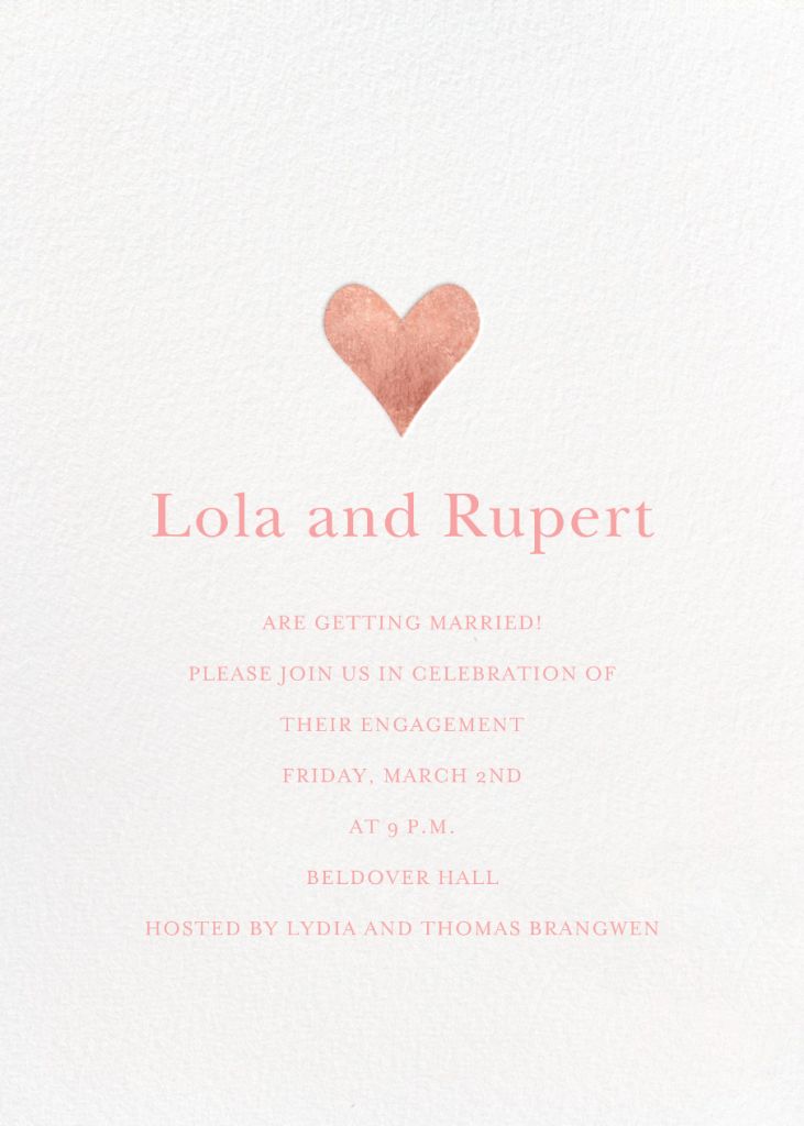Foil Heart - Engagement Party Invitation | Send online instantly | RSVP ...