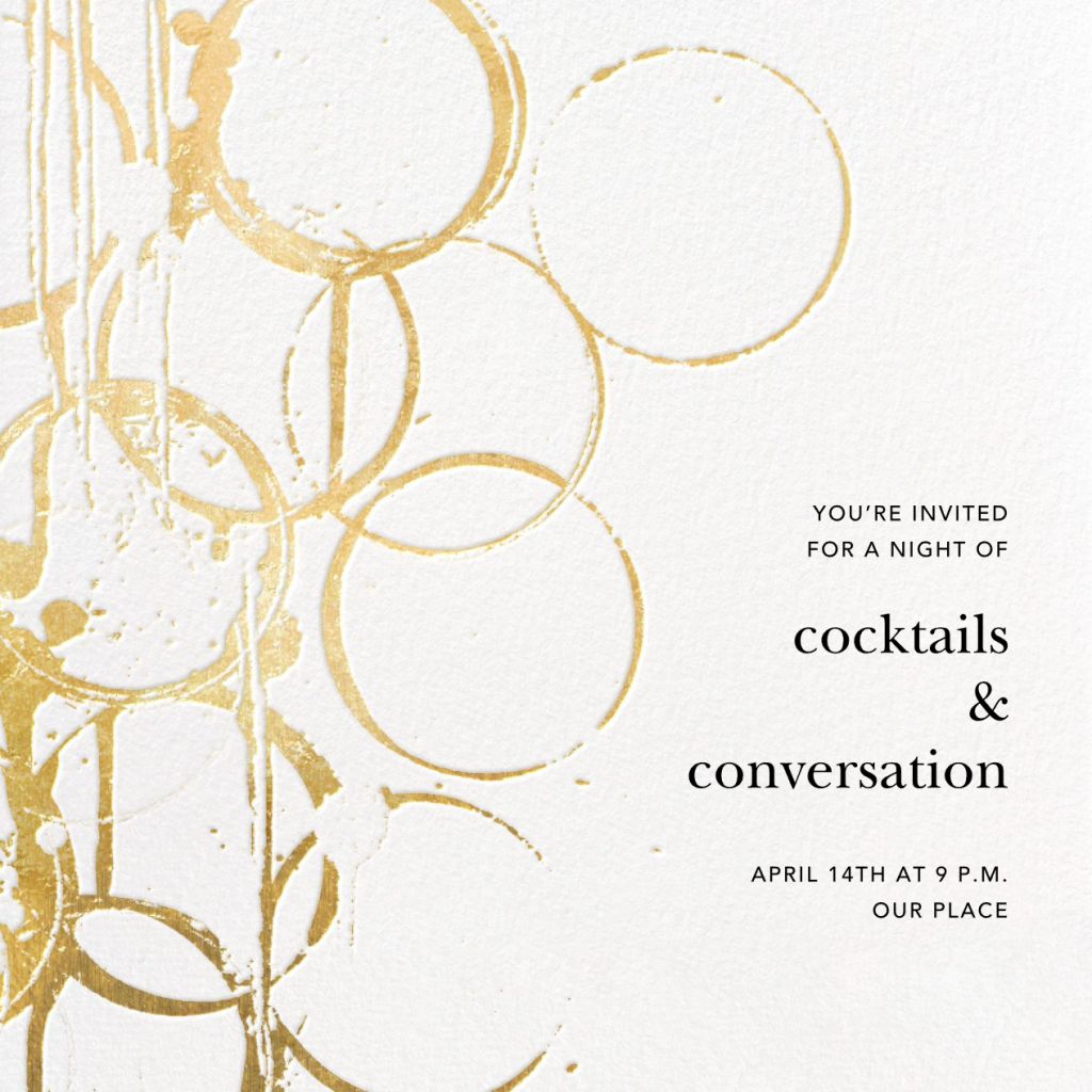Metallic Circles Watermark - Winter Party Invitation | Send online ...