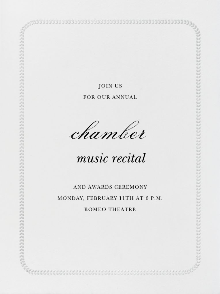 Leaf Inner Bevel Border - Recital Invitation | Send online instantly ...
