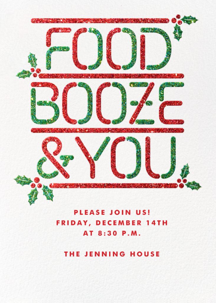 Food Booze and You | Send online instantly | RSVP tracking