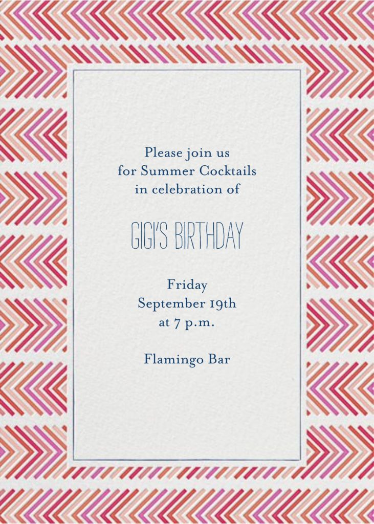 Zig Zag - Cocktail Party Invitation | Send online instantly | RSVP tracking