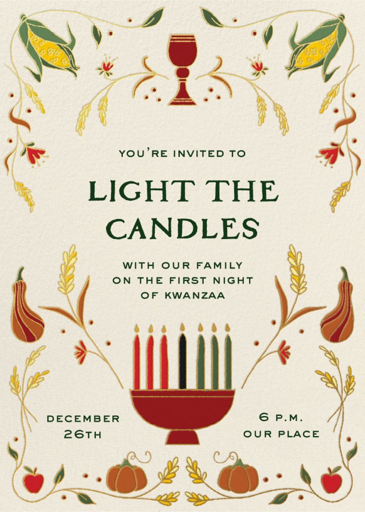 Kwanzaa Candles - Kwanzaa Invitation | Send online instantly | RSVP ...