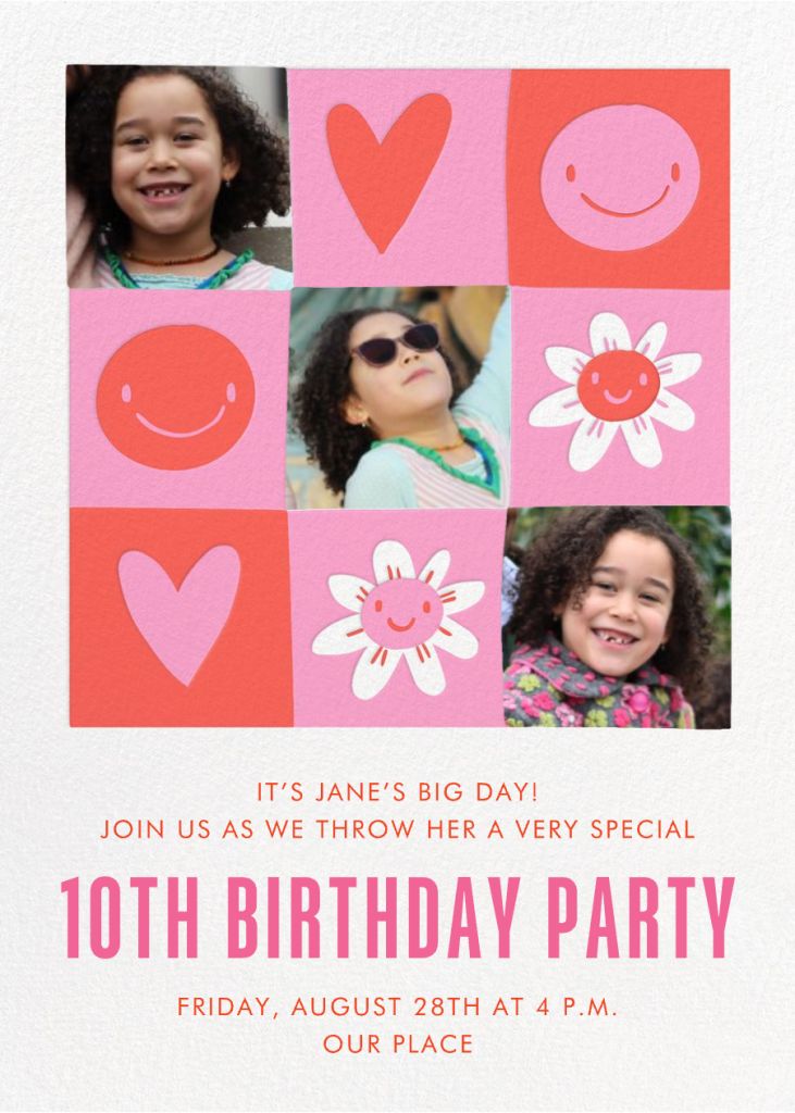 Perfect Grid - Birthday Invitation | Send online instantly | RSVP tracking