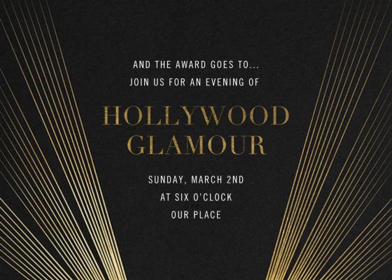 Hollywood Theme Party Invitations | Send online instantly | Track opens