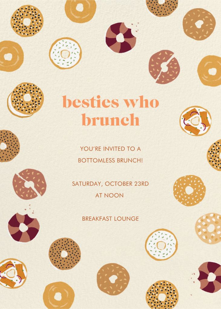 Bagel Spread - Brunch Invitation | Send online instantly | RSVP tracking