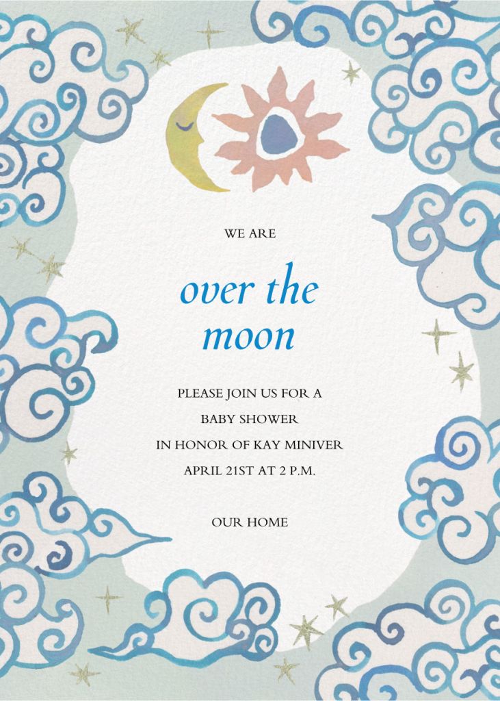Cloudy Night - Baby Shower Invitation | Send online instantly | RSVP ...