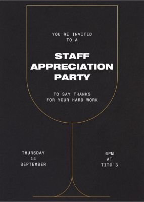 Staff Appreciation Invitations | Send online instantly | RSVP tracking