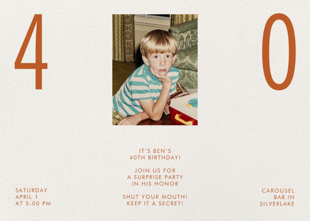 Time Capsule - 40th Birthday Invitation | Send online instantly | RSVP ...