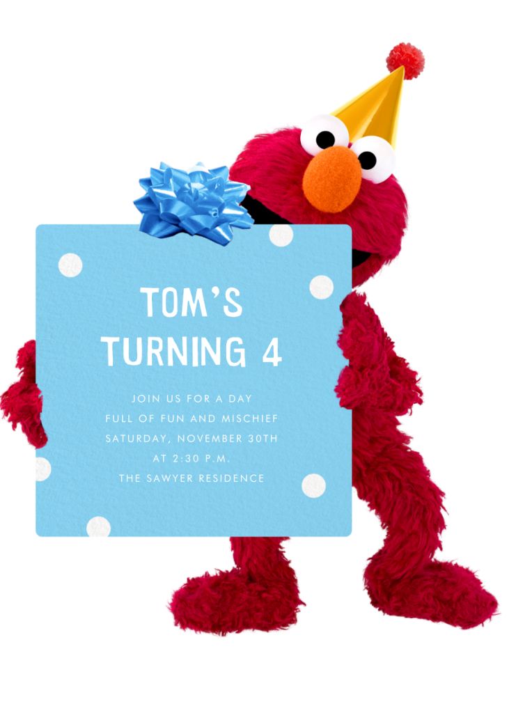 Elmo’s Got A Present Invitation
