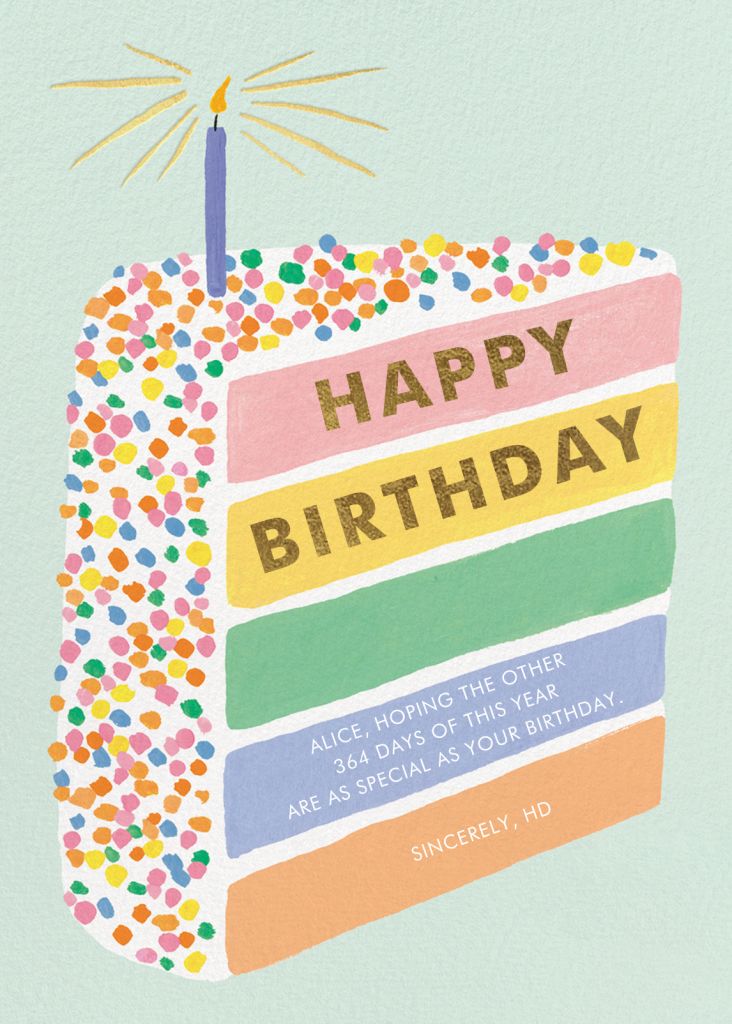 Cake Slice - Birthday Card | Send online instantly | Track opens