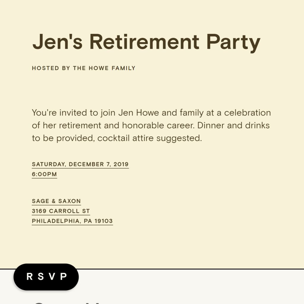 Retirement Invitations | Send online instantly | RSVP tracking