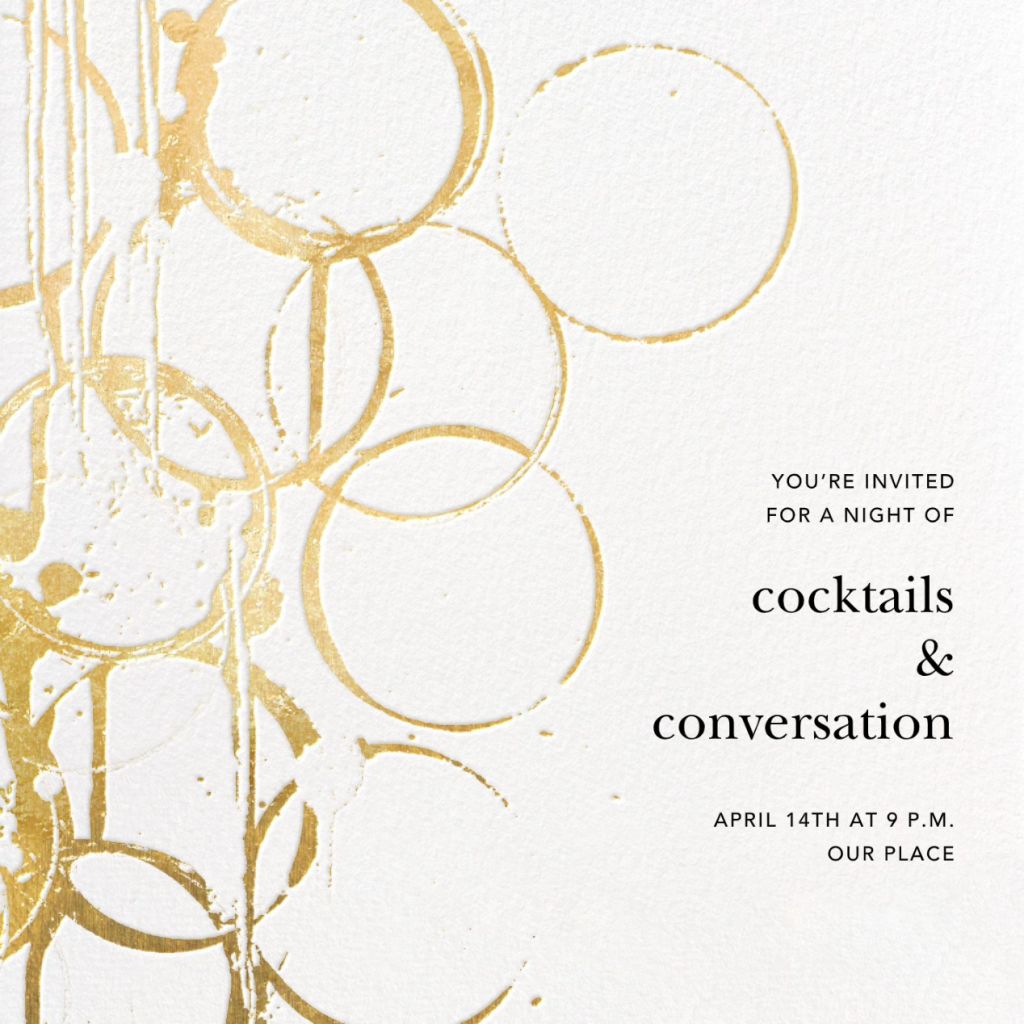 Metallic Circles Watermark - Cocktail Party Invitation | Send online ...