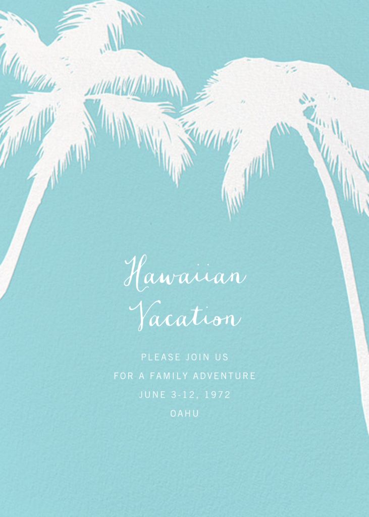 Tropical Palm - Vacation Invitation | Send online instantly | RSVP tracking