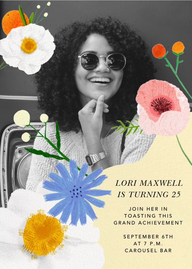 Loose Stems - Birthday Invitation | Send online instantly | RSVP tracking