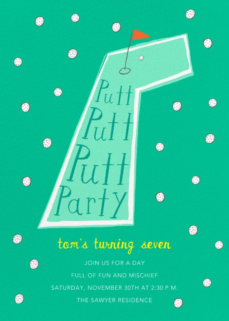 Mini Golf Invitations Golf Birthday Invitation With Photo Editable