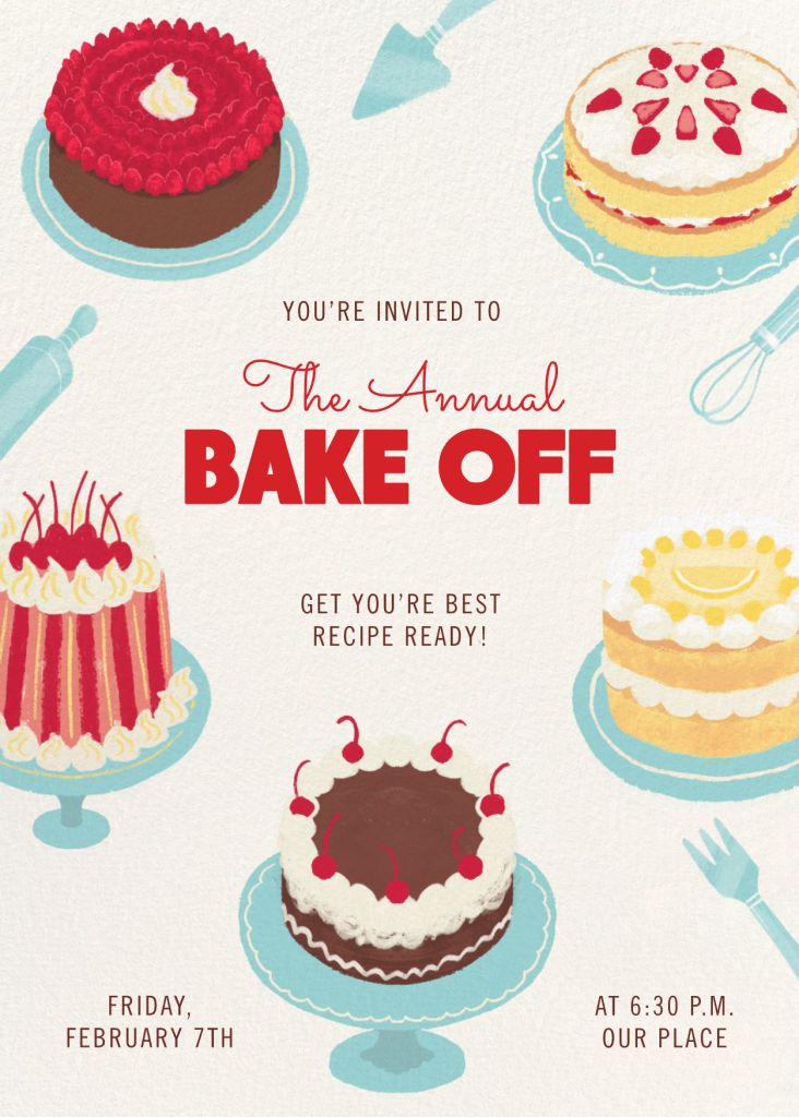 Bake Off - Dinner Party Invitation | Send online instantly | RSVP tracking