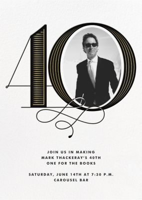 40th Birthday Invitations | Send online instantly | RSVP tracking