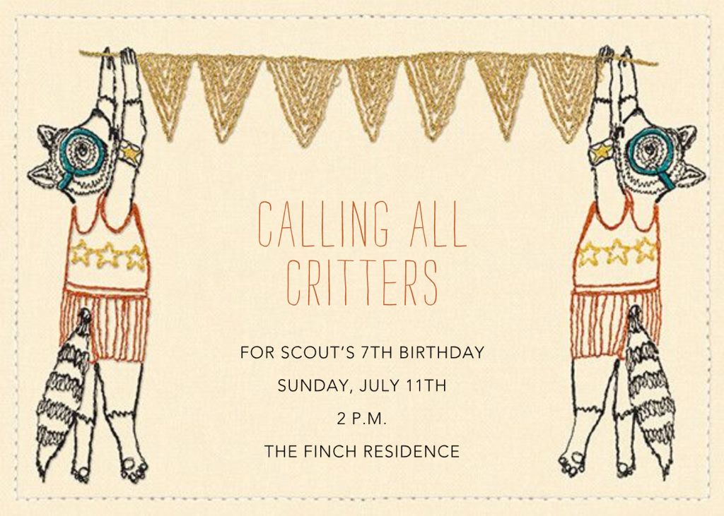 Critter Call - Birthday Invitation | Send online instantly | RSVP tracking
